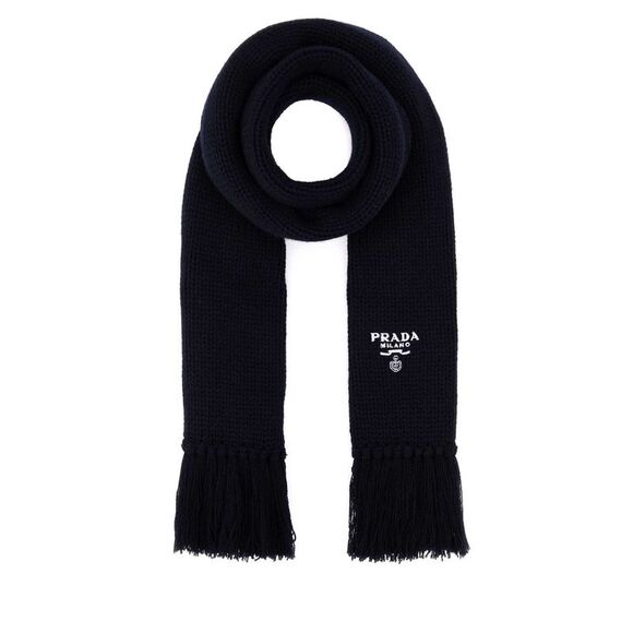 Prada | Accessories | Prada Men Dark Blue Cashmere Scarf | Poshmark